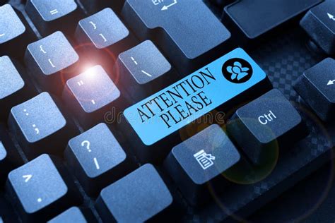 Sign Displaying Attention Please Internet Concept Asking Showing Sop
