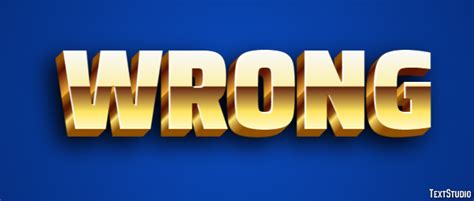 Wrong Text Effect And Logo Design Word