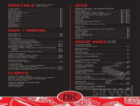 Sushi R91 Menus In Riverside California United States