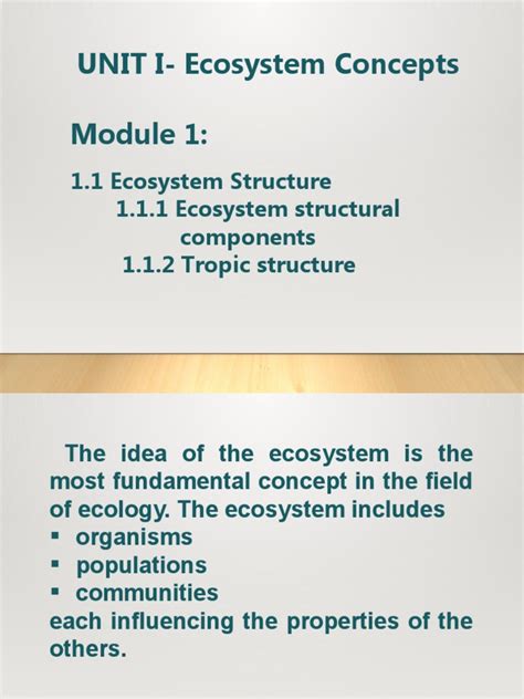 Module 1 1 Ecosystem Concepts Pdf Ecosystem Natural Environment