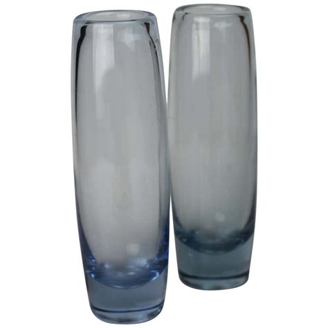 Pair Of Midcentury Orange Kastrup Holmegaard Vases Pers Lutken 1950s