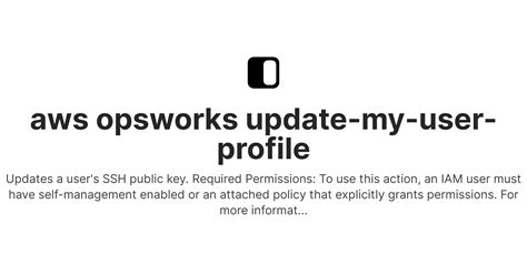 Aws Opsworks Update My User Profile Fig
