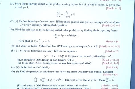 solved b solve the following initial value problem using