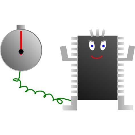 Computer Processor Clock Vector Image Free SVG