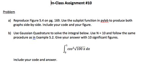 Solved In Class Assignment 10 Problem A Reproduce Figure Chegg Com