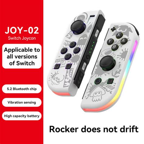 Splatoon Wireless Control Joycon Gamepad With Rgb Ledfor Nintendo Switch Oled Controllers With
