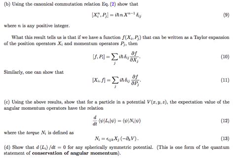 Solved B Using The Canonical Commutation Relation Eq 2
