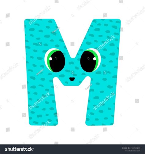 괴물 알파벳의 M 기호 흰색 배경에 스톡 벡터로열티 프리 2186561233 Shutterstock