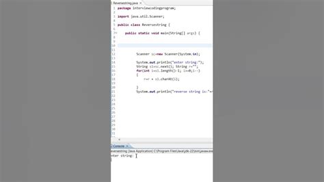 Reverse String Program In Javajavastring Reversestringviral Youtube