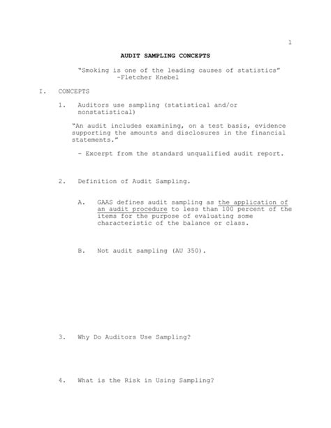 Chapter 10 Audit Sampling Concepts