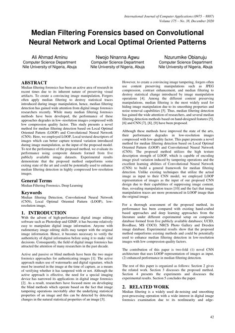 Pdf Median Filtering Forensics Based On Convolutional Neural Network