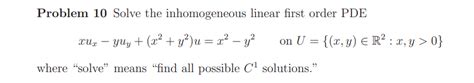 Solved Problem 10 Solve The Inhomogeneous Linear First Order