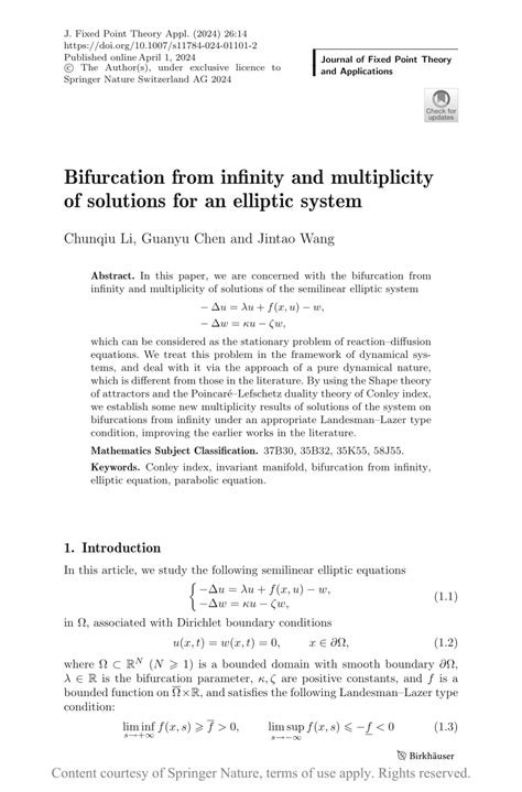 Bifurcation From Infinity And Multiplicity Of Solutions For An Elliptic