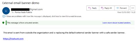 External Email Warning Banner Phish Hoxhunt