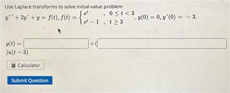 solved use laplace transforms to solve initial value problem