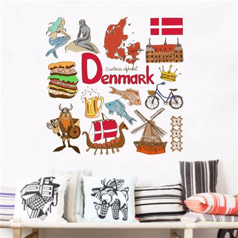 Denmark Illustration Wall Sticker Diythinker