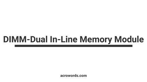 Dimm Dual In Line Memory Module Youtube