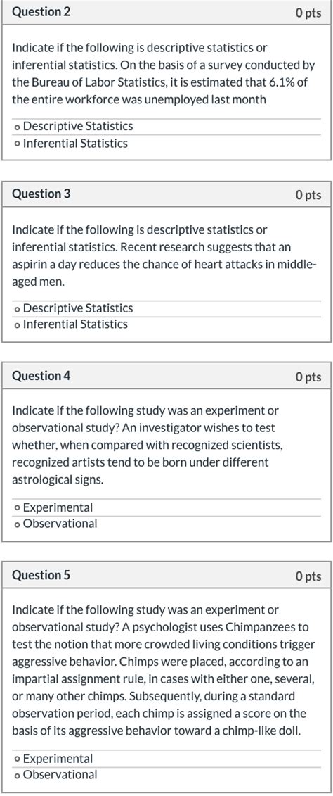 Solved Question O Pts Indicate If The Following Is Chegg Com