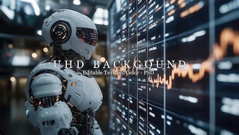 Robot Analyzing Stock Market Data Premium Ai Generated Psd