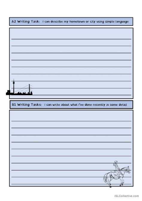 Writing Task Worksheet A1 B1 Creati English ESL Worksheets Pdf Doc