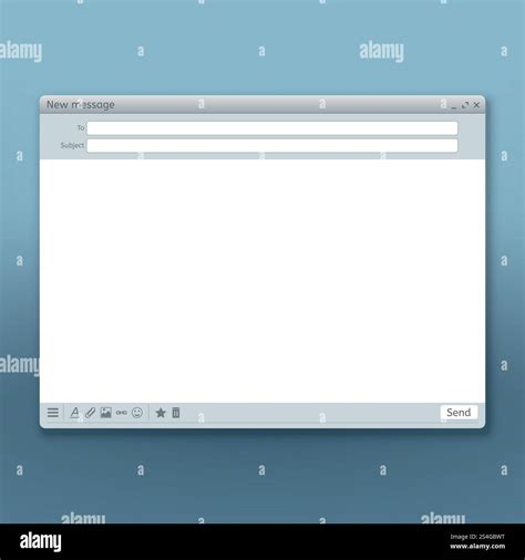 Email Message Interface With Send Form Vector Template Illustration Of Form Mail Page User