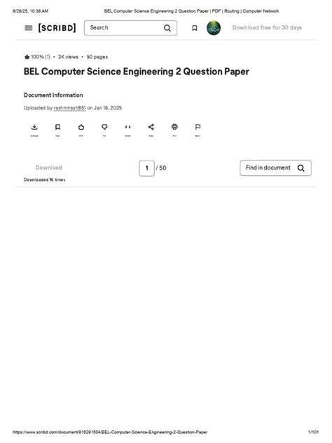 Bel Computer Science Engineering 2 Question Paper Pdf Routing