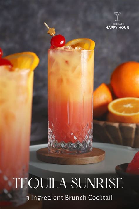 Easy Tequila Sunrise Cocktail Recipe Tequila Cocktails Cocktail