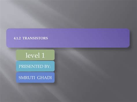 Transistors Ppt Available To See Here Pptx