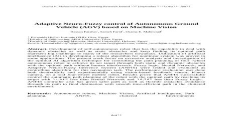 Pdf Adaptive Neuro Fuzzy Control Of Autonomous Ground Vehicle Dokumen Tips