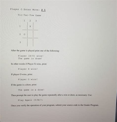 Solved Write A Program That Allows Two Players To Play The