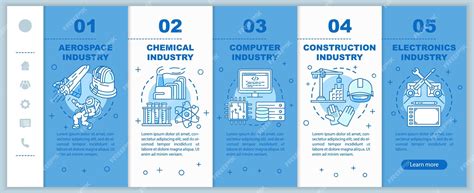 Premium Vector Research Manufacture Industries Onboarding Mobile Web Pages Vector Template