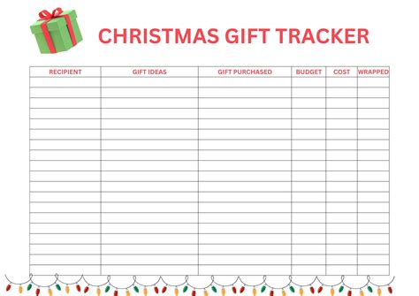 Christmas T Tracker Printable Fanny Printable