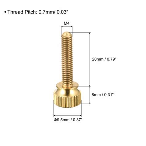 Uxcell ローレットつまみねじ M4x20 Mm 真鍮ショルダーボルト 階段状グリップノブファスナー Pc 電子 機械用 5個の通販はau