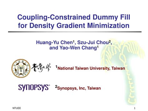 Ppt Coupling Constrained Dummy Fill For Density Gradient Minimization