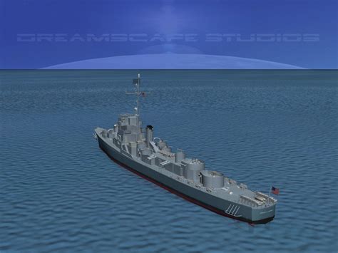 3d Guns Buckley Class Destroyer Model