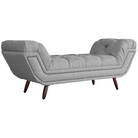 Calçadeira Recamier Sienna Casal Linho Cinza