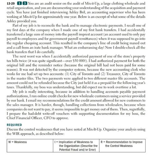 You Are An Audit Senior On The Audit Of Chegg Com