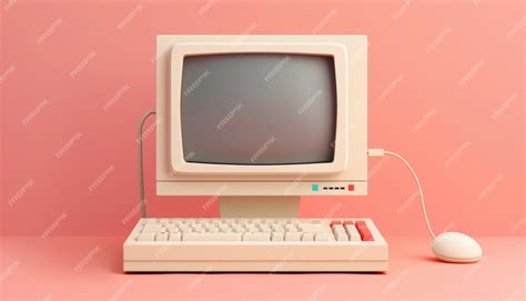 Vintage 1980s Beige Desktop Computer With Integrated Screen And