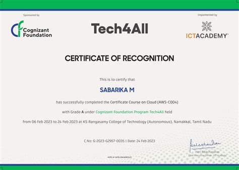 Sabarika M On Linkedin Aws Cloudcertification Tech4all