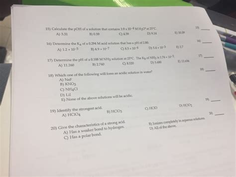 Solved Calculate The POH Of A Solution That Contains Chegg Com
