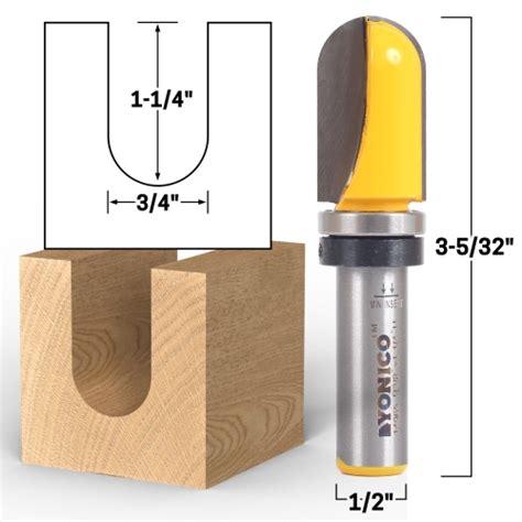 Groove Core Box Diameter Core Box Template Router Bit Shank Yonico
