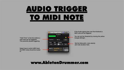 Audio Trigger To Midi Note In Ableton Live Max For Live Devices