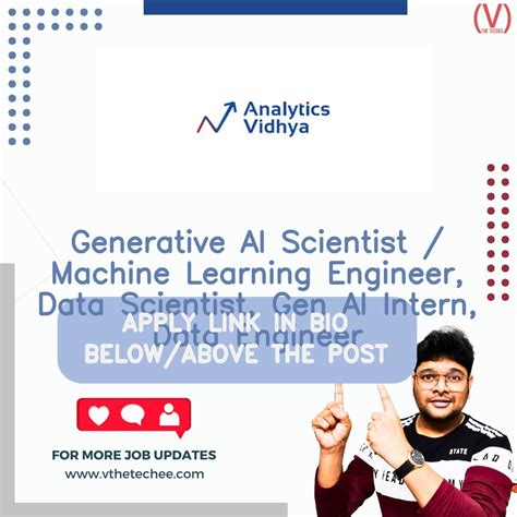Analytics Vidhya Is Hiring For Generative Ai Scientist Machine Learning Engineer Data