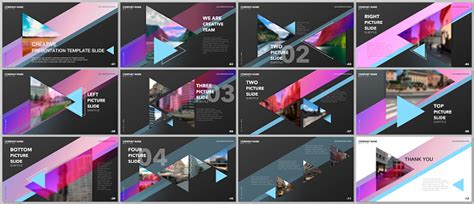 최소한의 프레 젠 테이 션 디자인 삼각형과 삼각형 요소와 포트폴리오 벡터 템플릿 프레 젠 테이 션 슬라이드 전단지 전단지 브로셔 표지 보고서 광고를 위한 다목적 템플릿