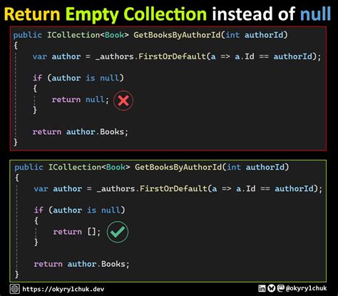🇺🇦 oleg kyrylchuk on linkedin consider returning an empty collection instead of null in the