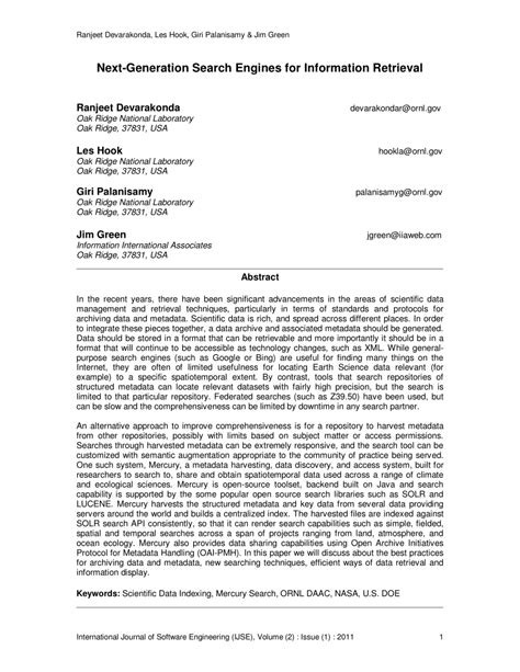 Pdf Next Generation Search Engines For Information Retrieval