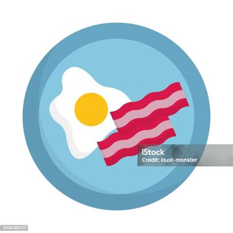 튀긴 계란과 베이컨 아이콘입니다 아침 식사 아이콘입니다 벡터 건강한 식생활에 대한 스톡 벡터 아트 및 기타 이미지 건강한 식생활 계란 노른자 고기 Istock