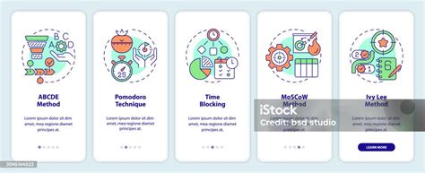 Prioritization Techniques Onboarding Mobile App Screen Stock Illustration Download Image Now
