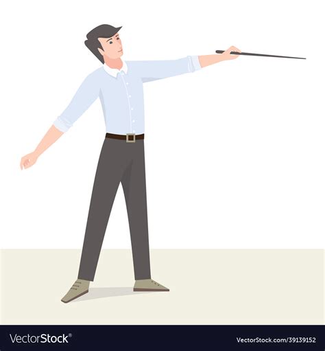 Man With Pointer Royalty Free Vector Image VectorStock
