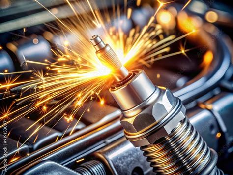 Close Up Of A Spark Plug Igniting Fuel And Air Mixture Inside A Tidy
